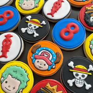 CARTOONS ANIME PIECE X12 Themed Vanilla Sugar Cookies. Pirate Party - Etsy