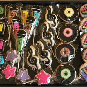 80's 90's Colorful HIP HOP BOUQUET Style Cookies on Sticks ( 18 Cookies ...