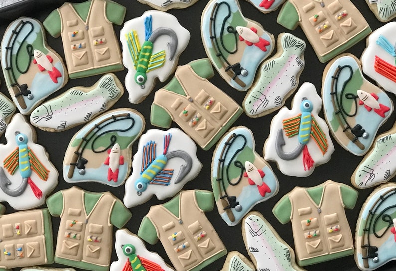 FISHING CAMPING HOBBY Inspired Decorated Cookies Kids - Etsy