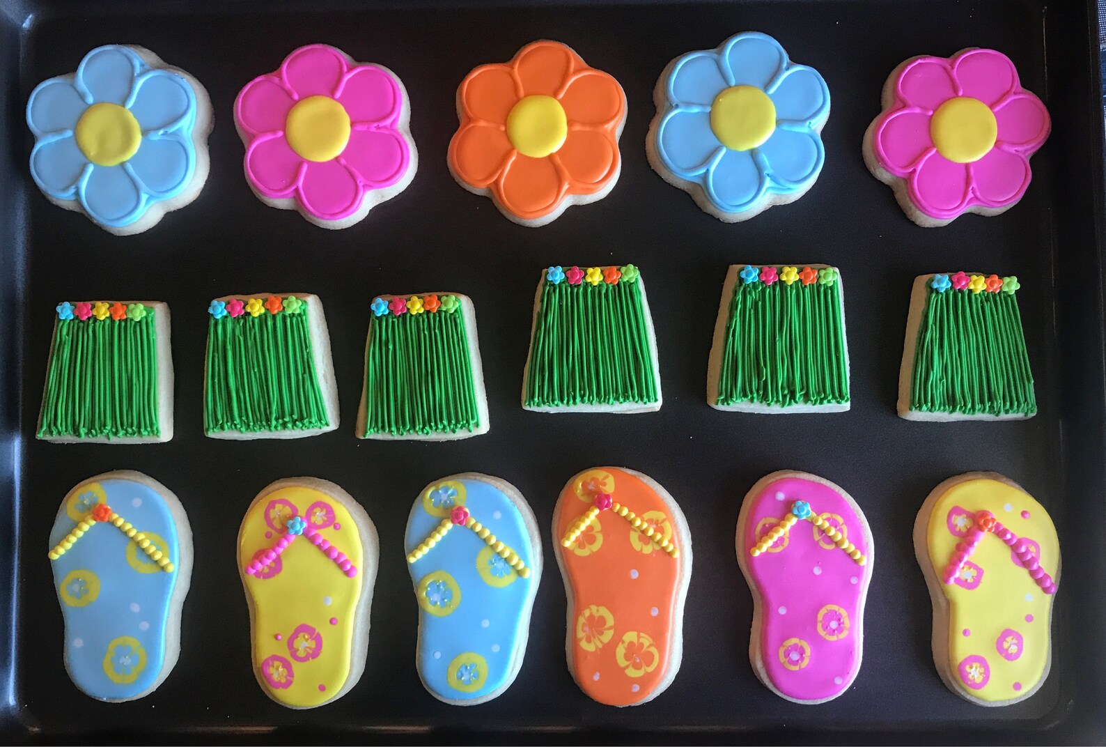 TROPICAL ALOHA LUAU X12 Inspired Flower Cookies Luau - Etsy