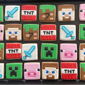 MINECRFT Inspired Vanilla Sugar Cookies CREEPER -stampy Cat - Tnt ...
