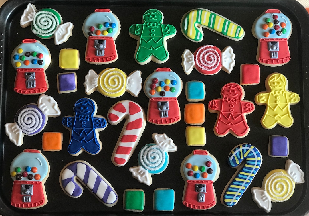 Candyland Sugar Cookies: Gumball Machine, Candy, Gingerbread - Set of ...