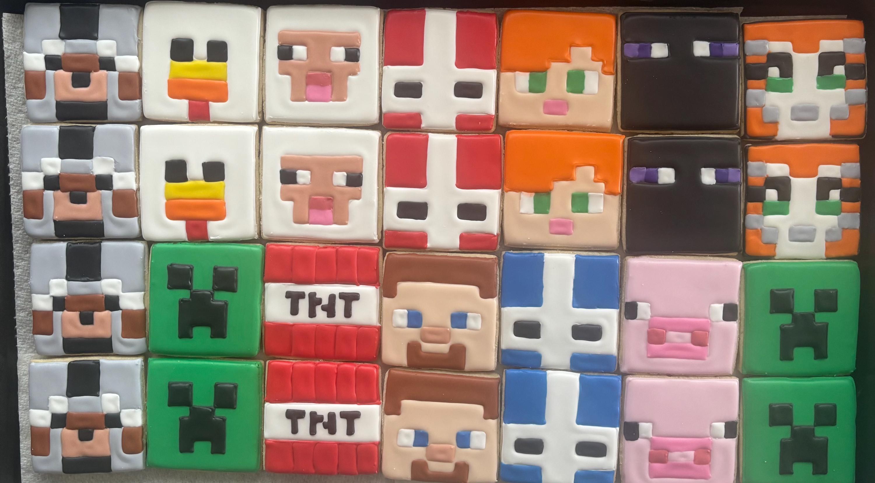 MINECRFT Inspired Vanilla Sugar Cookies CREEPER -stampy Cat - Tnt ...