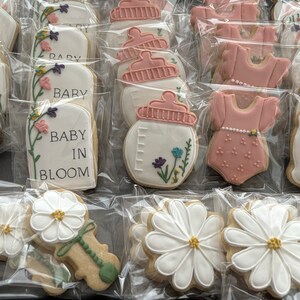 BABY IN BLOOM X12 Themed Cookies -- Birthday Party - Girl - Boy - Baby ...