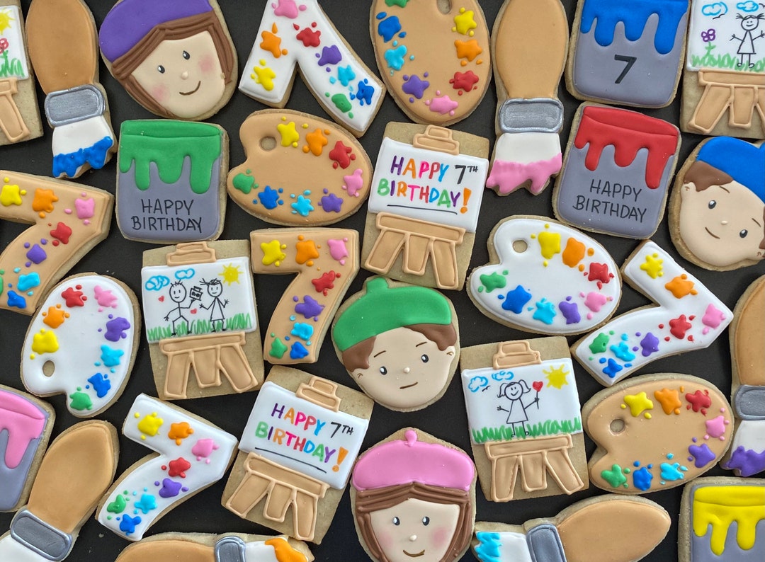 ART PAINT PARTY X12 Cookies Arts & Crafts Themed Birthday Party -artist ...