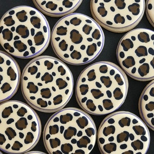 SAFARI Chic ZOO Leopard X12 Print Cookies - Any Shape CHEETAH Print or ...