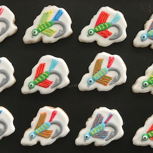 FISHING CAMPING HOBBY Inspired Decorated Cookies Kids Birthday Party ...