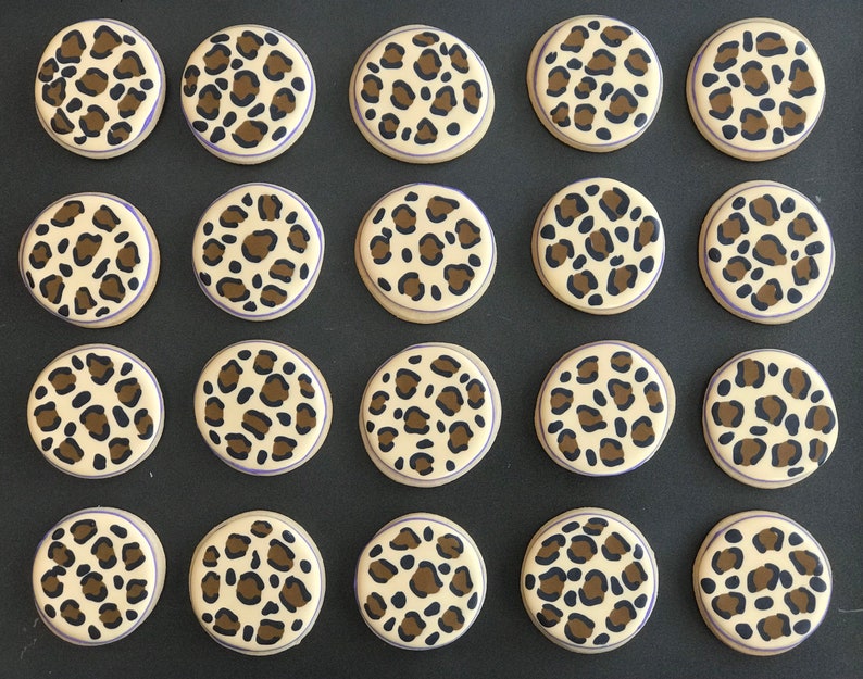 SAFARI Chic ZOO Leopard X12 Print Cookies Any Shape CHEETAH - Etsy