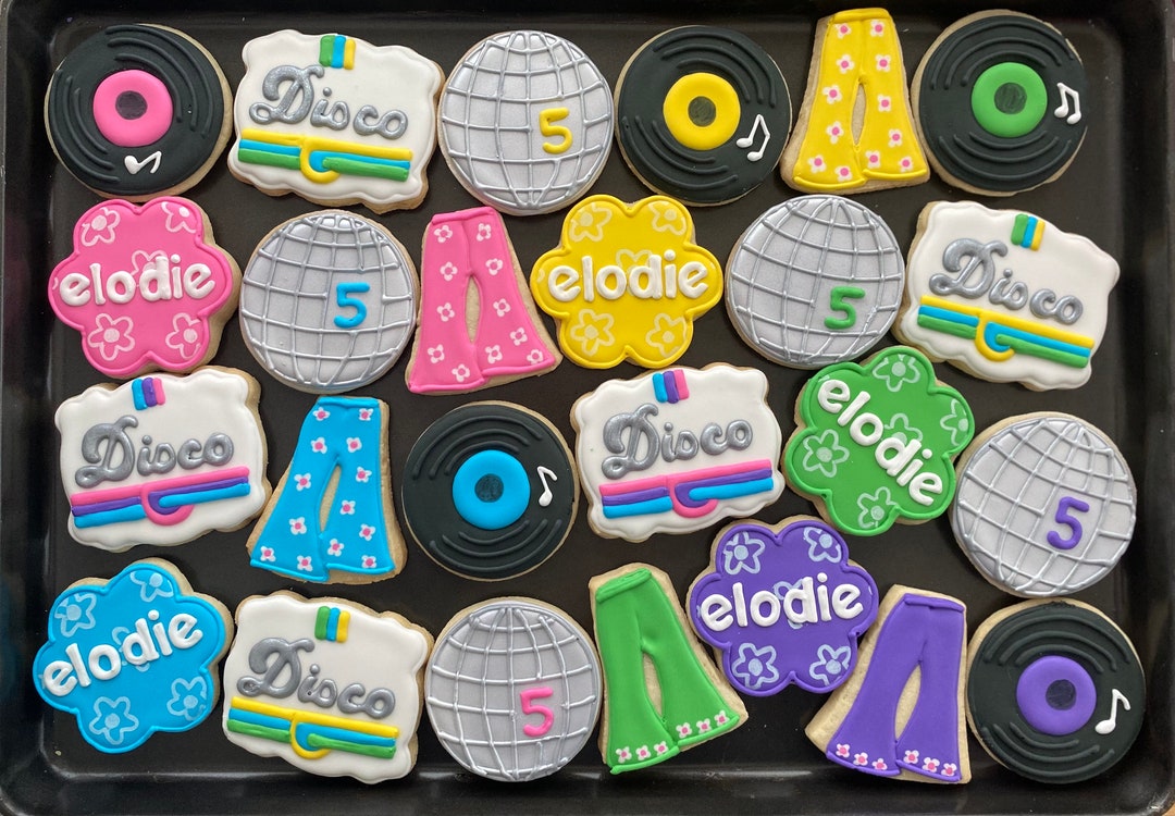 Retro Disco Theme Vanilla Sugar Cookies: 70s Party Favors - Etsy