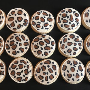 SAFARI Chic ZOO Leopard X12 Print Cookies - Any Shape CHEETAH Print or ...