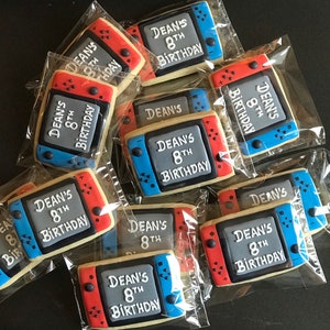 Nintendo Switch Cookies: 12 Vanilla Sugar Game Controller Party Favors ...
