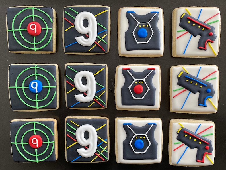 Laser Tag Cookies: Video Game Birthday Party Favors (x12) - Etsy