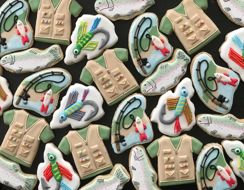 FISHING CAMPING HOBBY Inspired Decorated Cookies Kids - Etsy