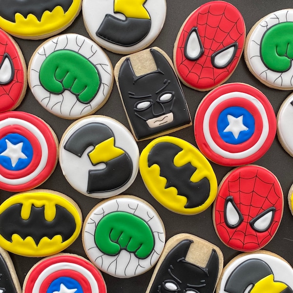Superhero Cookies - Etsy