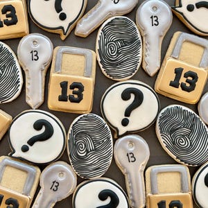 ESCAPE MYSTERY ROOM X12 Theme Cookies Customized Party. Clue - Etsy