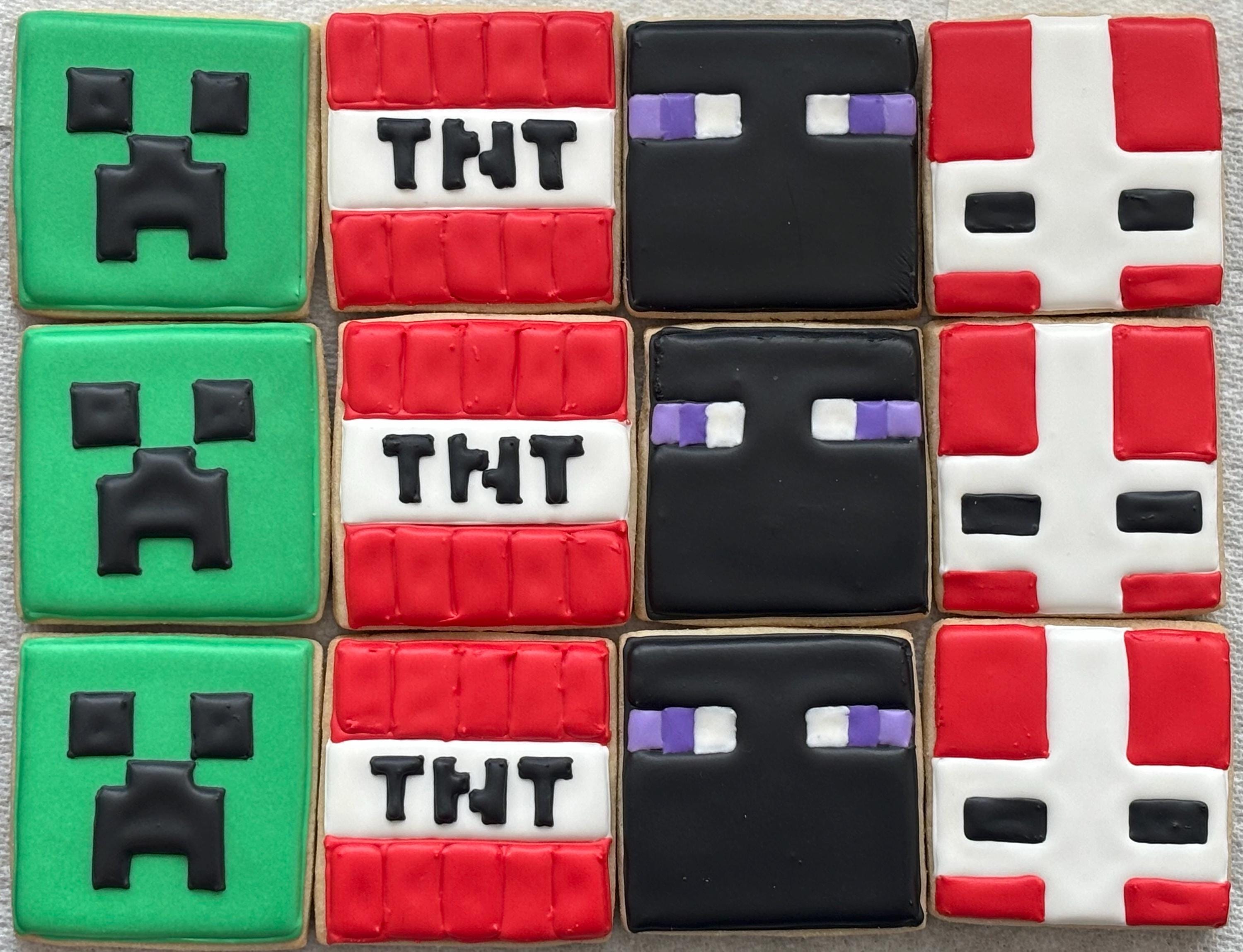 MINECRFT Inspired Vanilla Sugar Cookies CREEPER -stampy Cat - Tnt ...