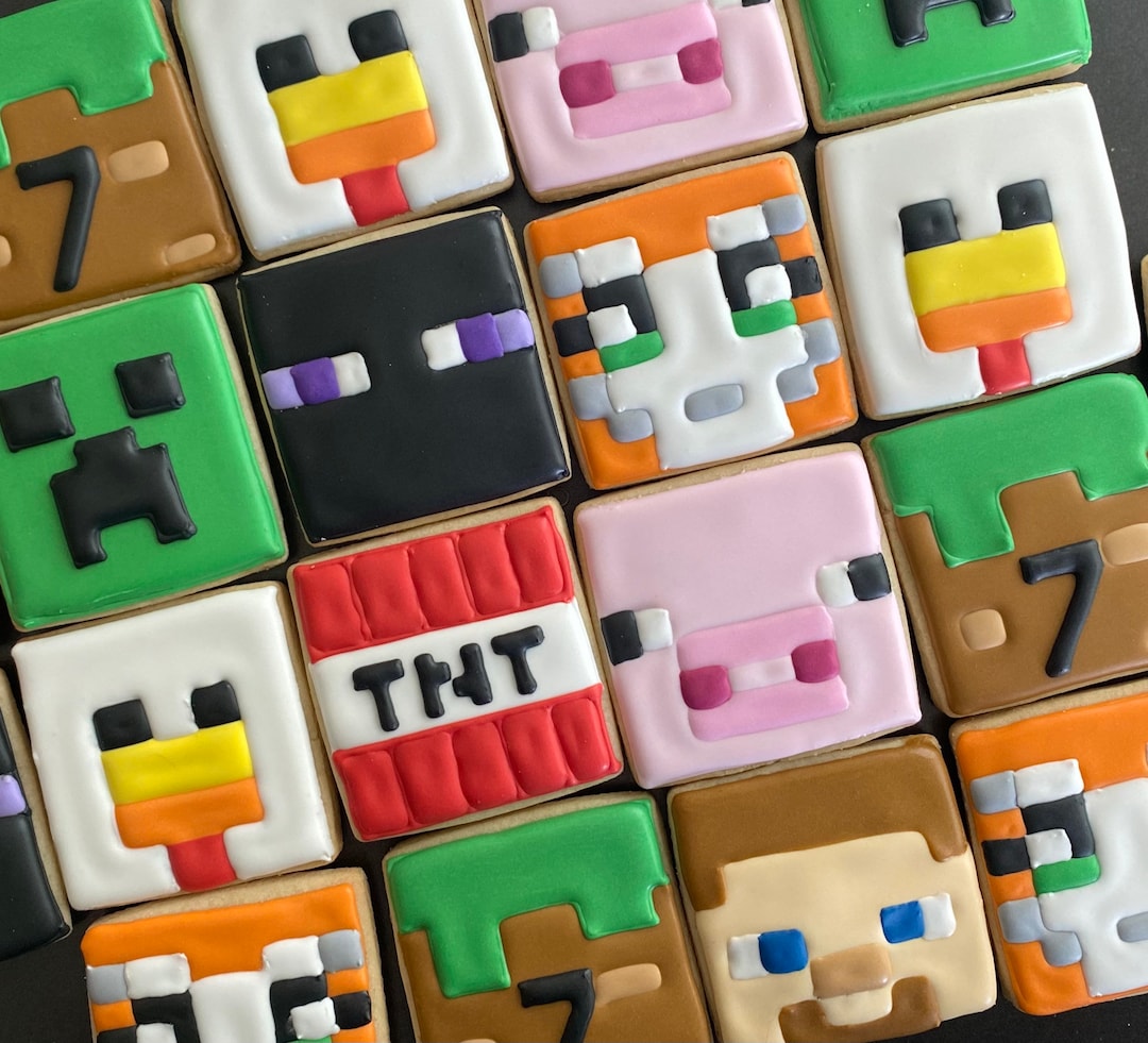 MINECRFT Inspired Vanilla Sugar Cookies CREEPER -stampy Cat - Tnt ...