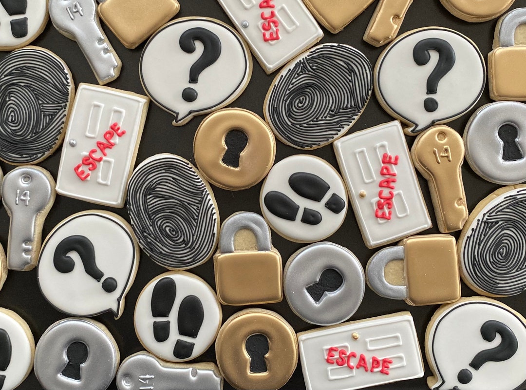 ESCAPE MYSTERY ROOM X12 Theme Cookies Customized Party. Clue - Etsy