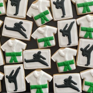12 KARATE MARTIAL ARTS Inspired Themed Vanilla Sugar Cookies - Karate ...