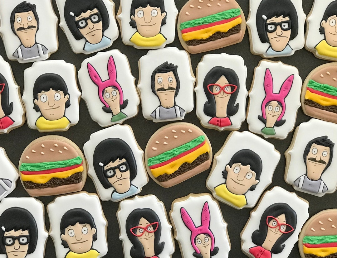 CARTOONS BURGER X12 Theme Cookies Customized Party - Etsy