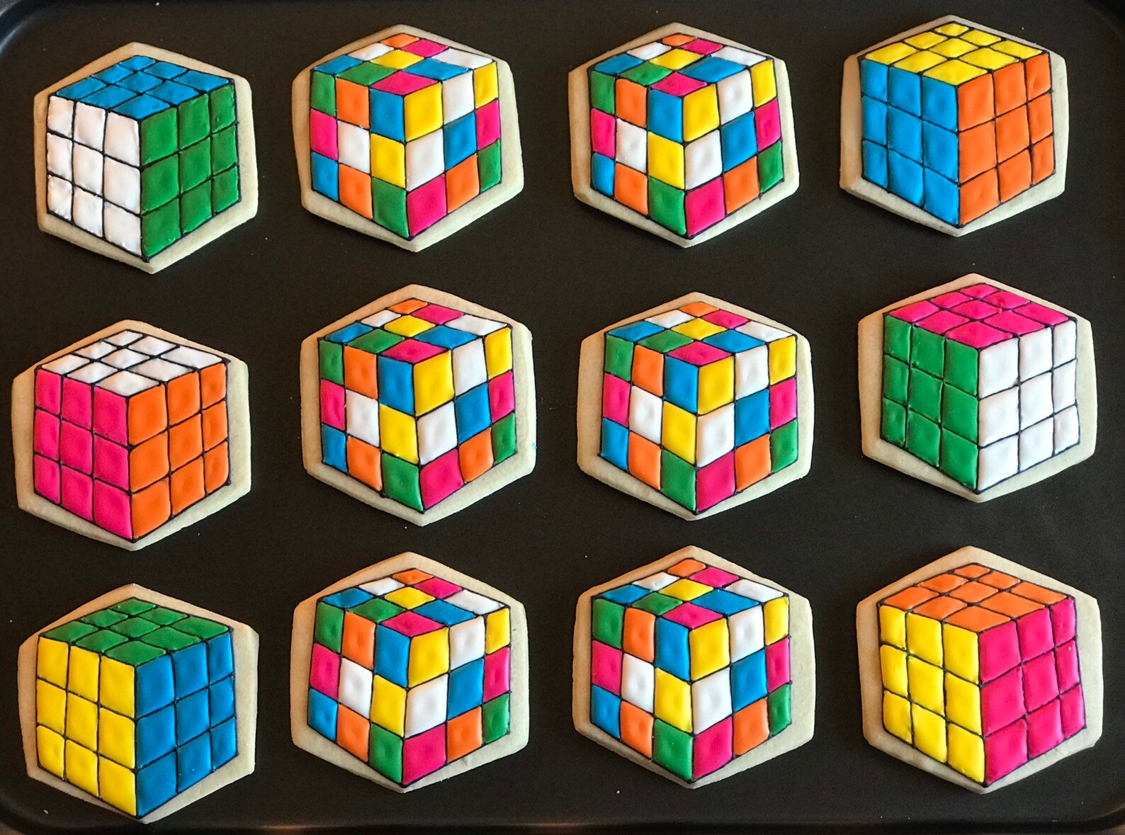 80s Retro Cookies: Rubik's Cube & Pacman Vanilla Sugar Cookies - Etsy