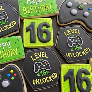 LEVEL UNLOCKED VIDEOGAME X12 Remote Control Cookies Inspired - Themed ...