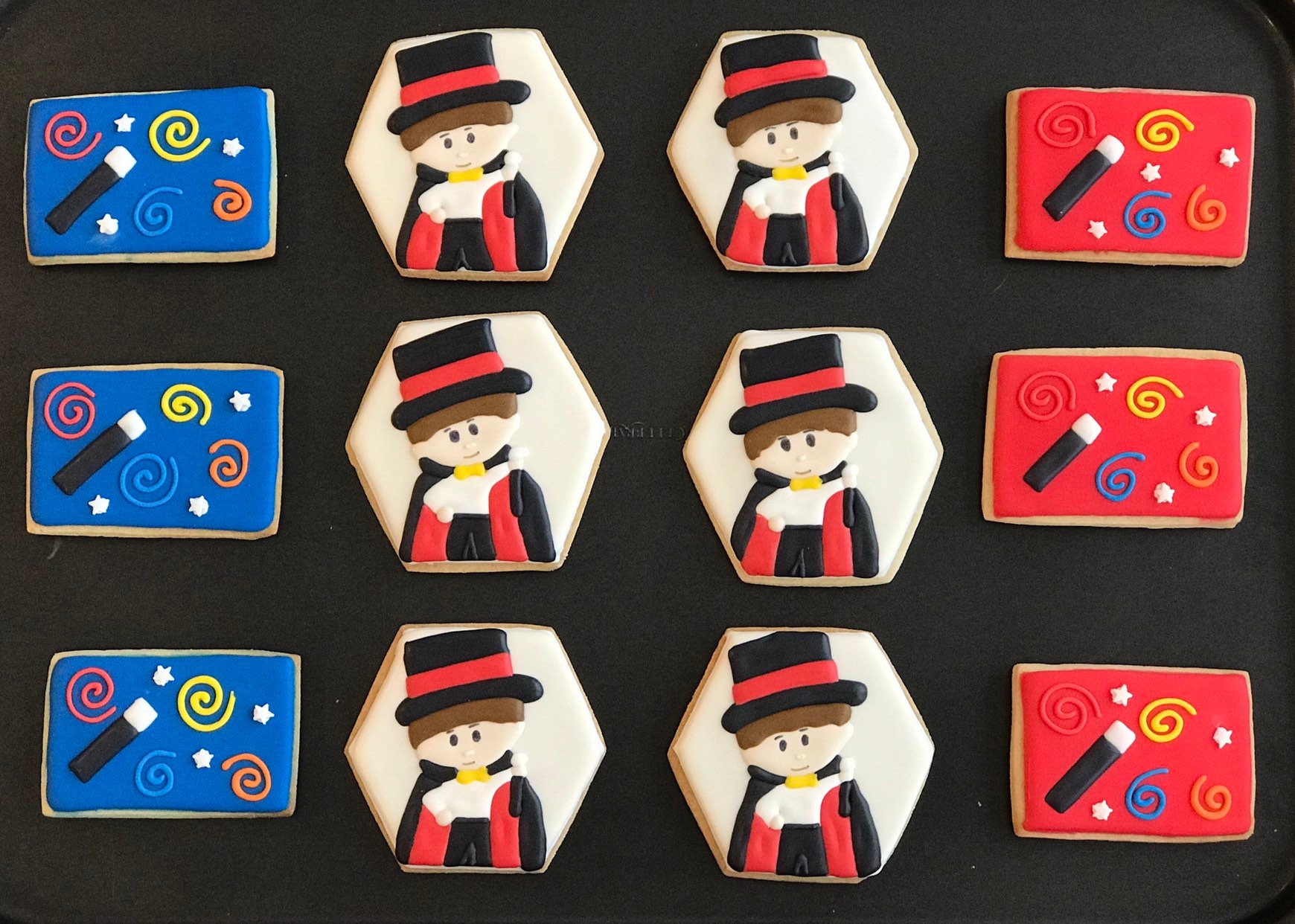 MAGIC CIRCUS Decorated Vanilla Sugar Cookies Wand Magic HAT Abracadabra ...