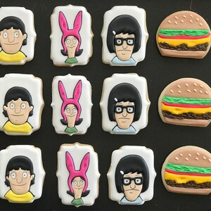 CARTOONS BURGER X12 Theme Cookies Customized Party - Etsy