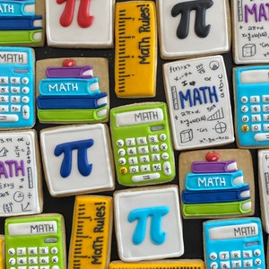 12 TEACHER Appreciation SCHOOL Themed Cookies - MATH - Social Studies ...
