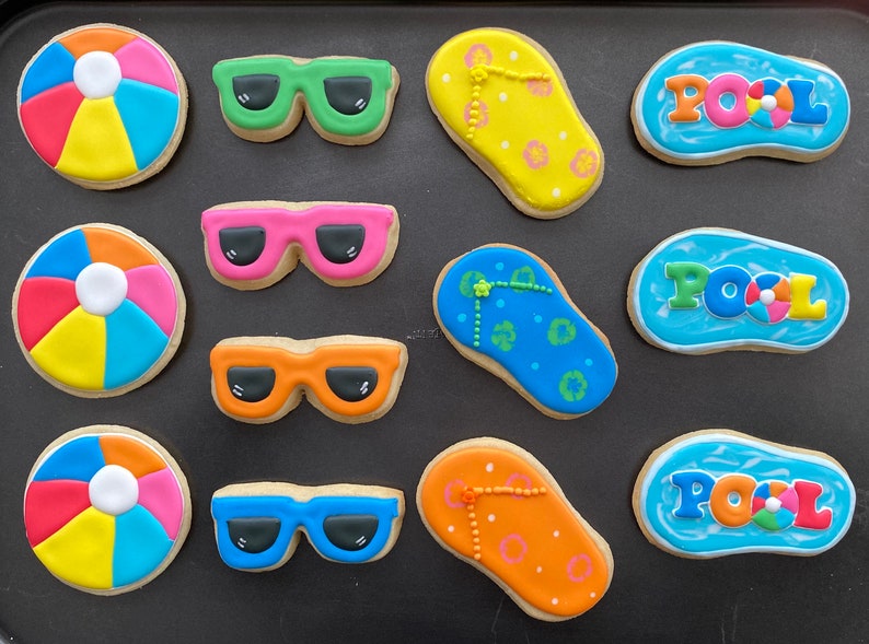 Pool Swim Party Sugar Cookies: Luau Hawaiian Set of 12 - Etsy