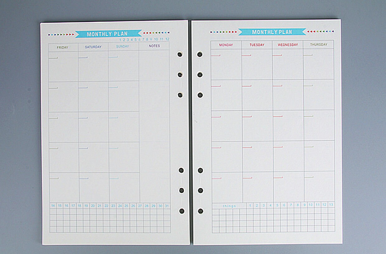 Leather Weekly Planner Personalized Leather Binder 6 Ring | Etsy