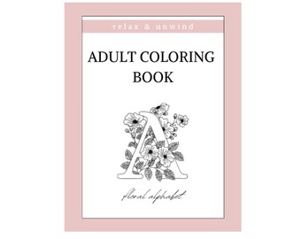 Floral Alphabet Coloring Book - Etsy
