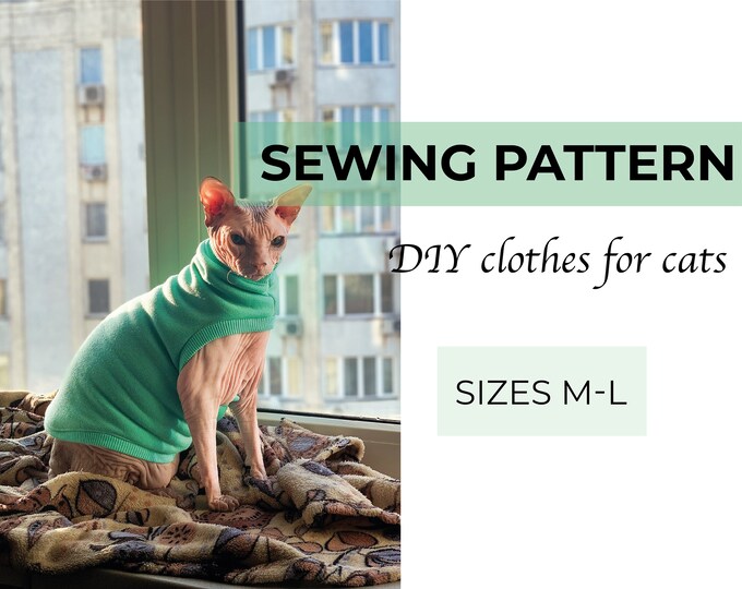 PDF Sewing Pattern Clothes for Cats, DIY Clothes for Sphynx, Two Sizes ...