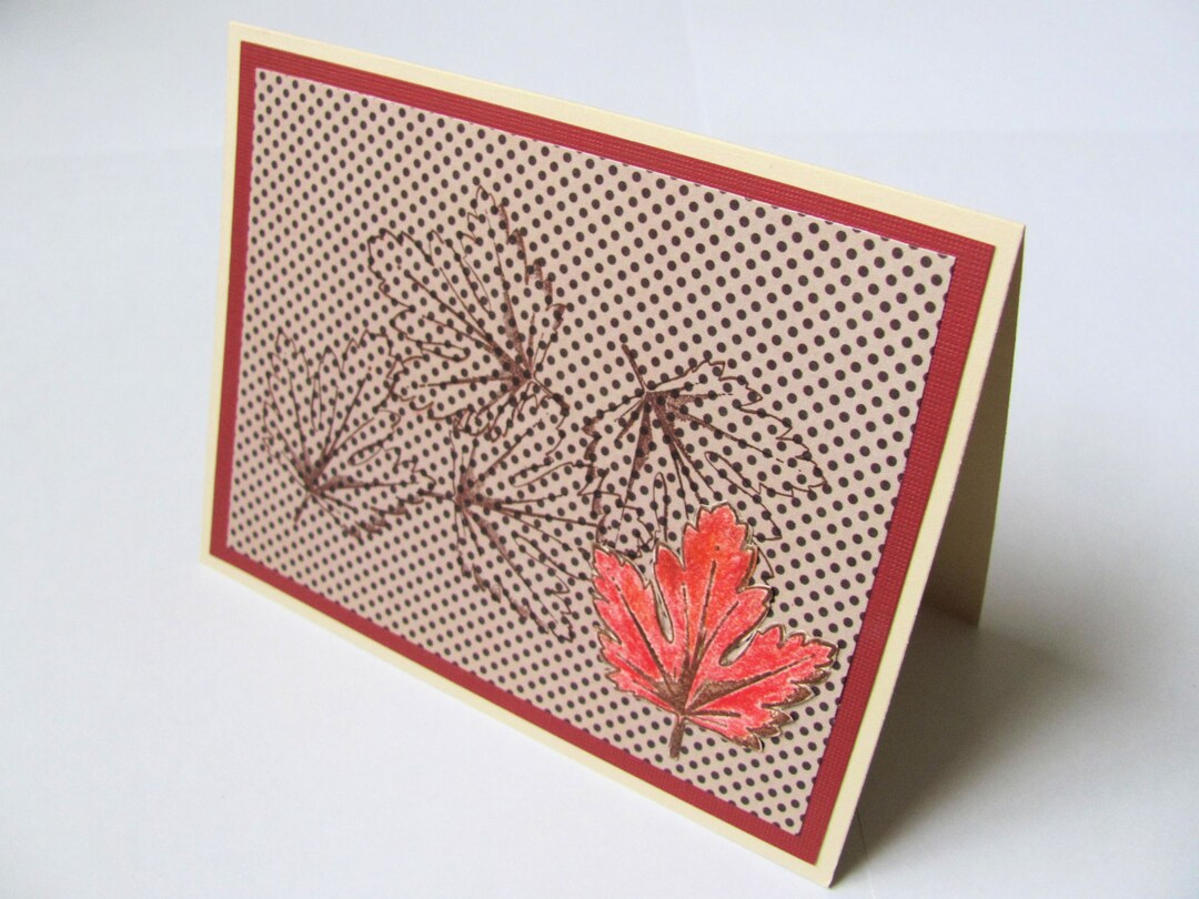 Maple Leaf | Blank Greeting Card/ Hand-stamped, Embossed - Etsy