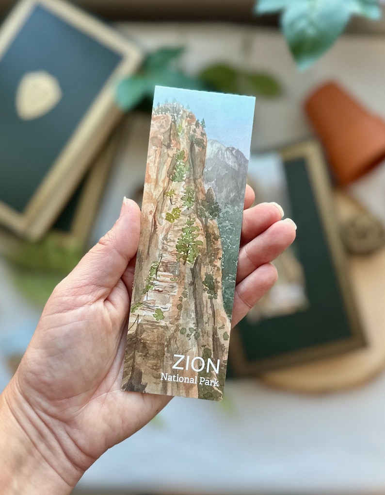 Zion National Park Watercolor Print Bookmark | Printed Art Bookmark ...