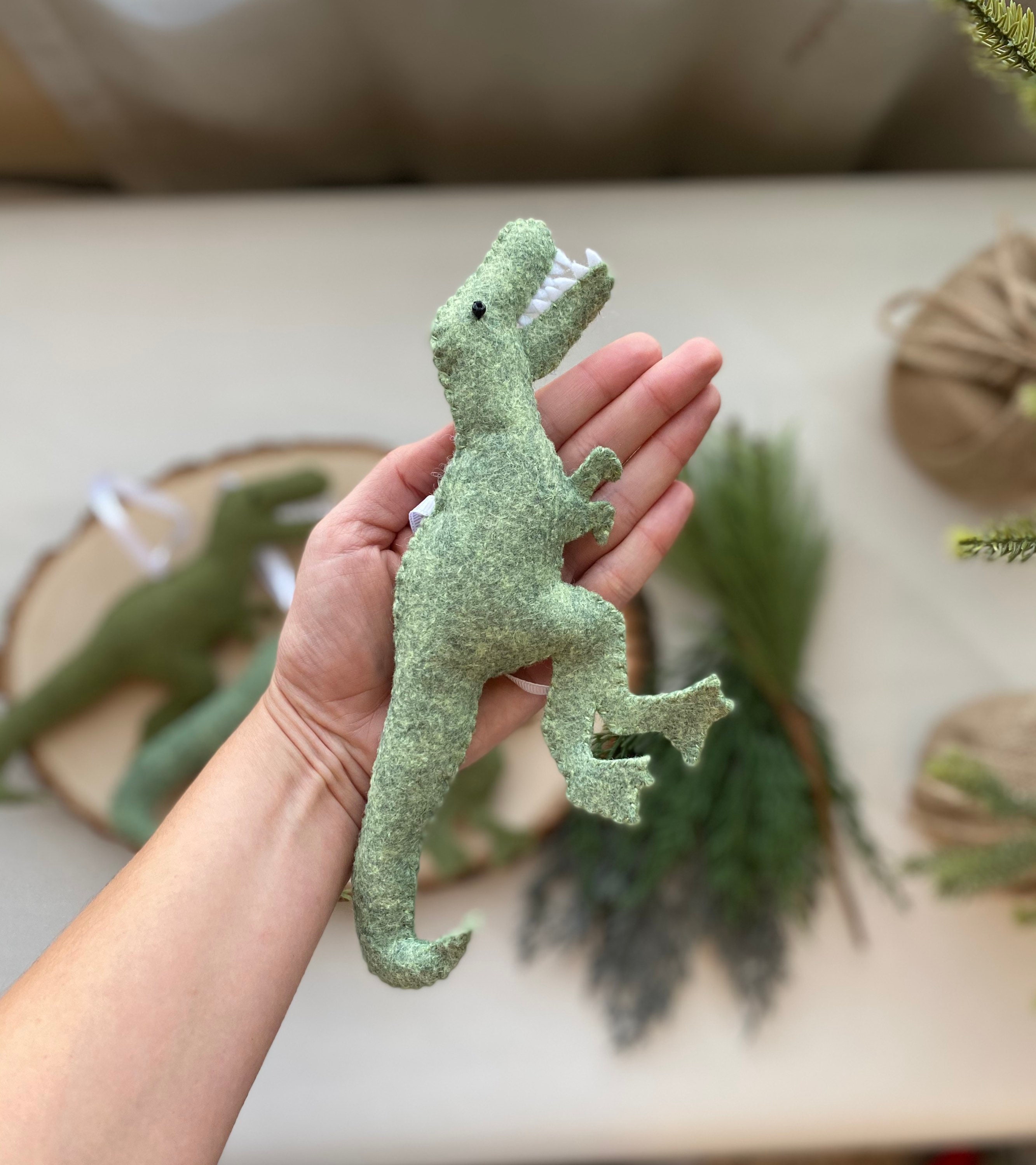 Felt T-rex Dinosaur Ornament Hand Made Hand Sewn | Etsy