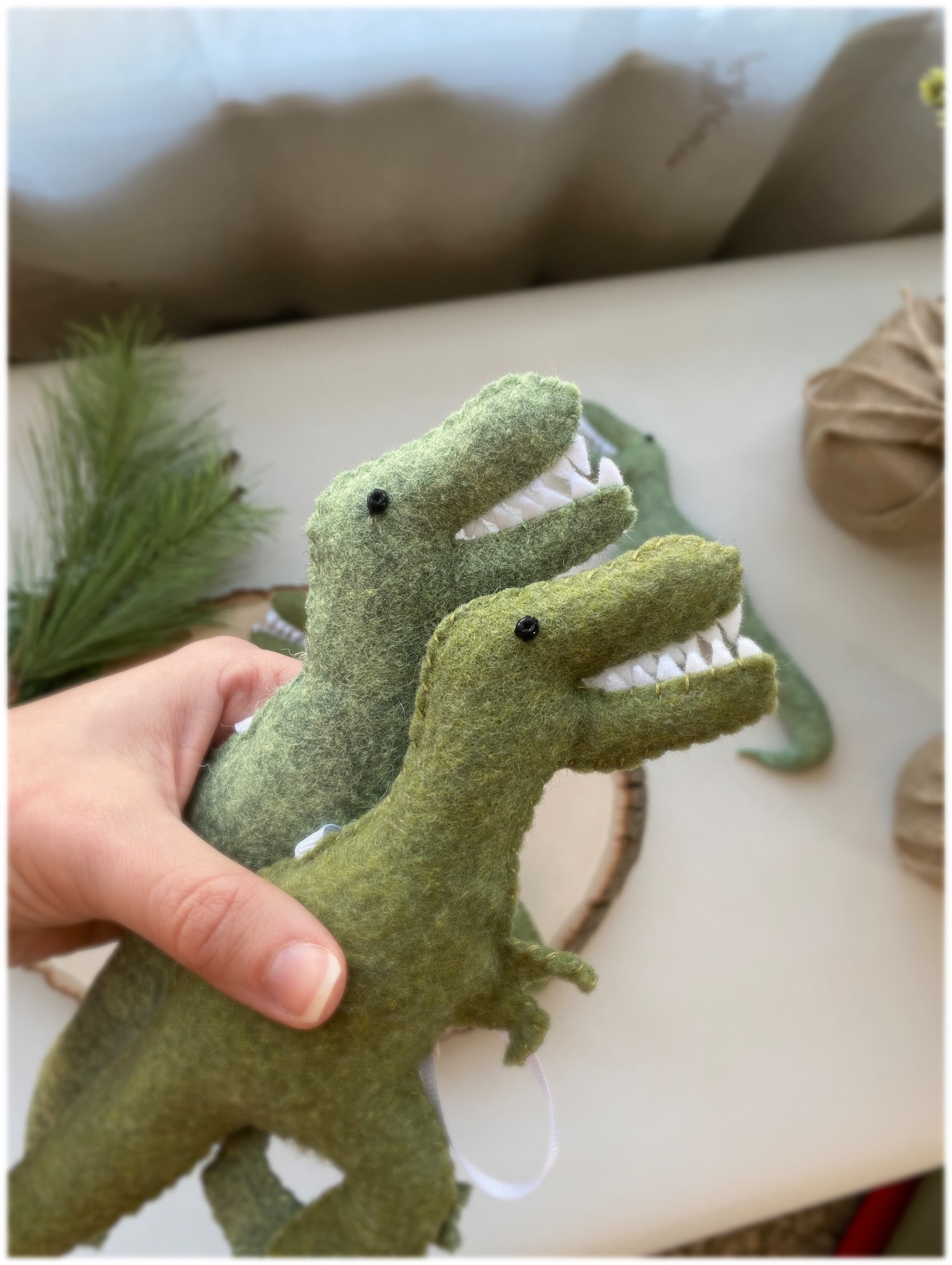 Felt T-rex Dinosaur Ornament Hand Made Hand Sewn | Etsy