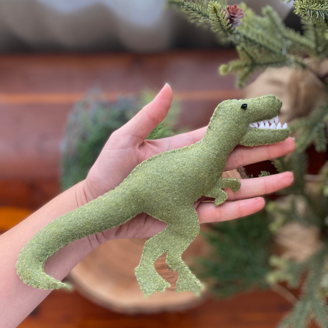 Felt T-rex Dinosaur Ornament | Hand Made, Hand Sewn, Christmas, Holiday ...
