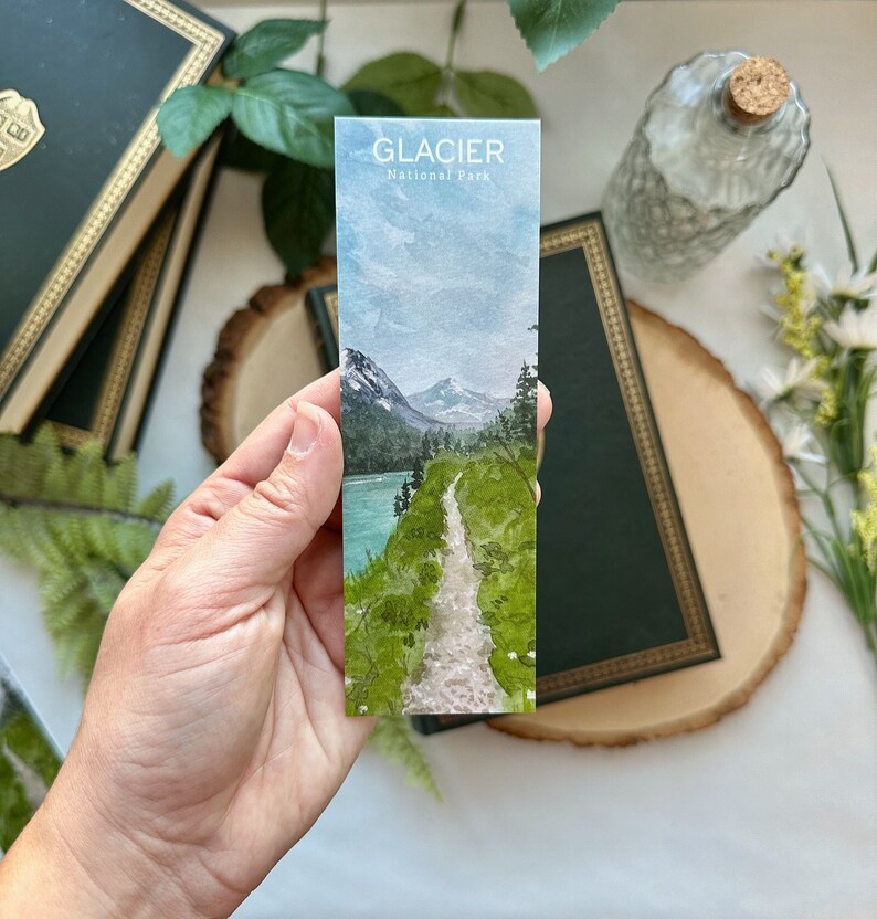 Glacier National Park Watercolor Print Bookmark Printed Art Bookmark ...