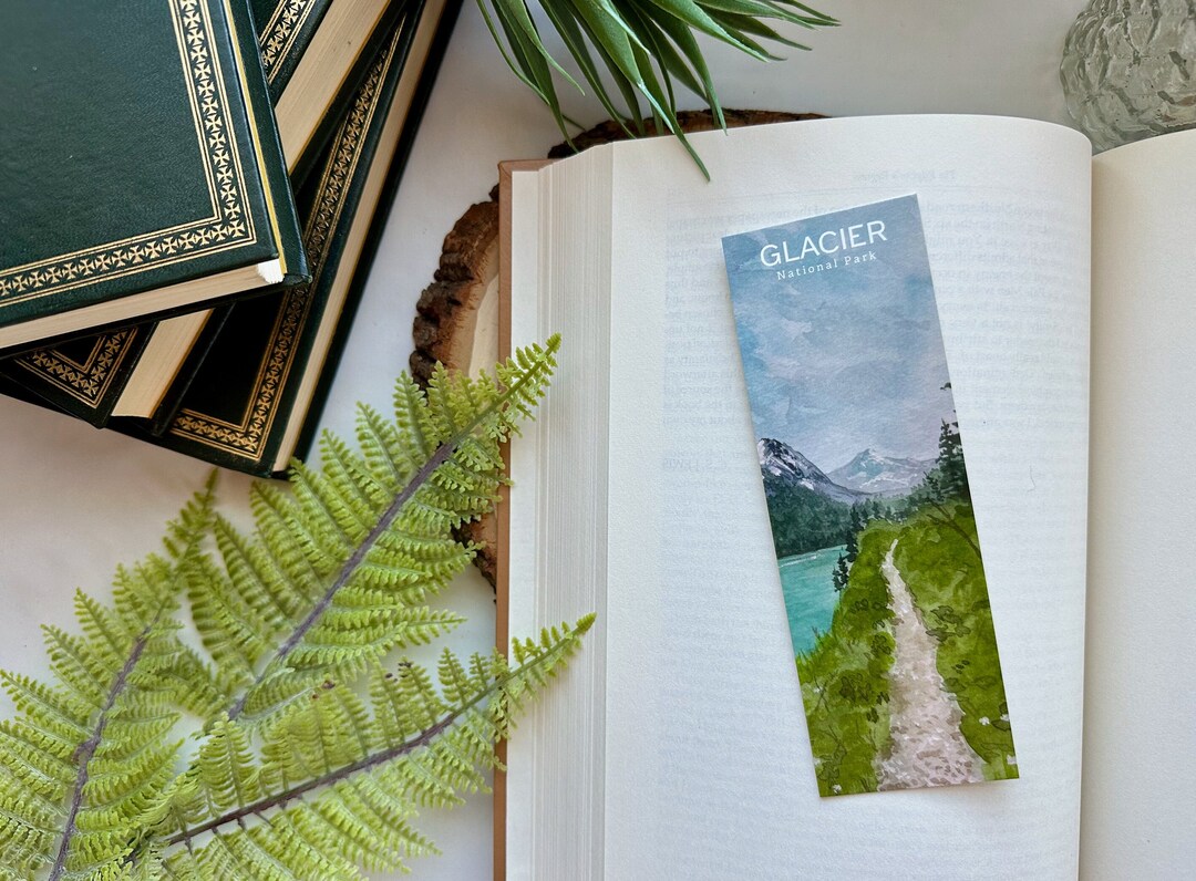 Glacier National Park Watercolor Print Bookmark | Printed Art Bookmark ...