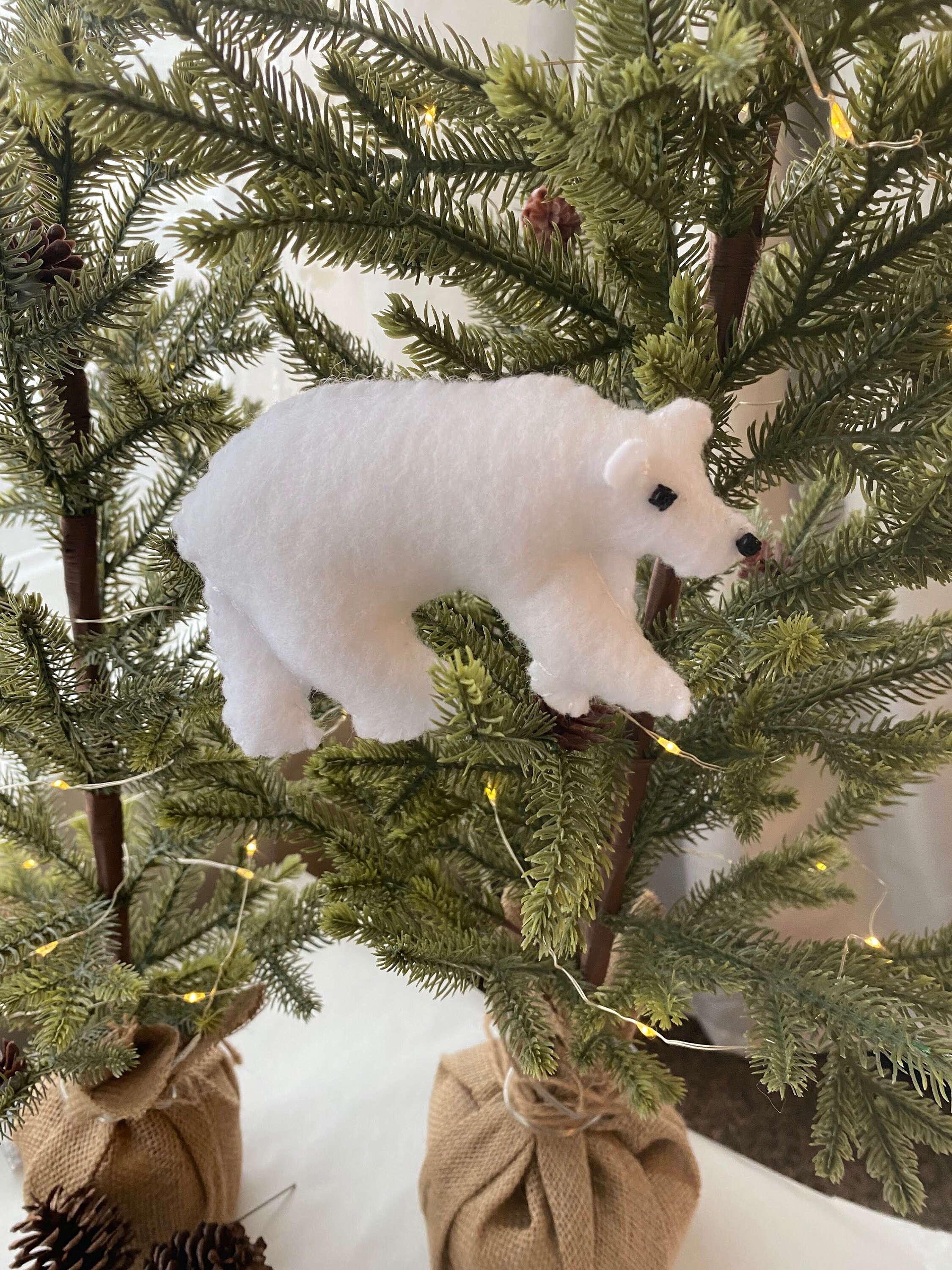 Felt Bear Ornament Hand Made, Hand Sewn, Woodland, Christmas, Holiday ...