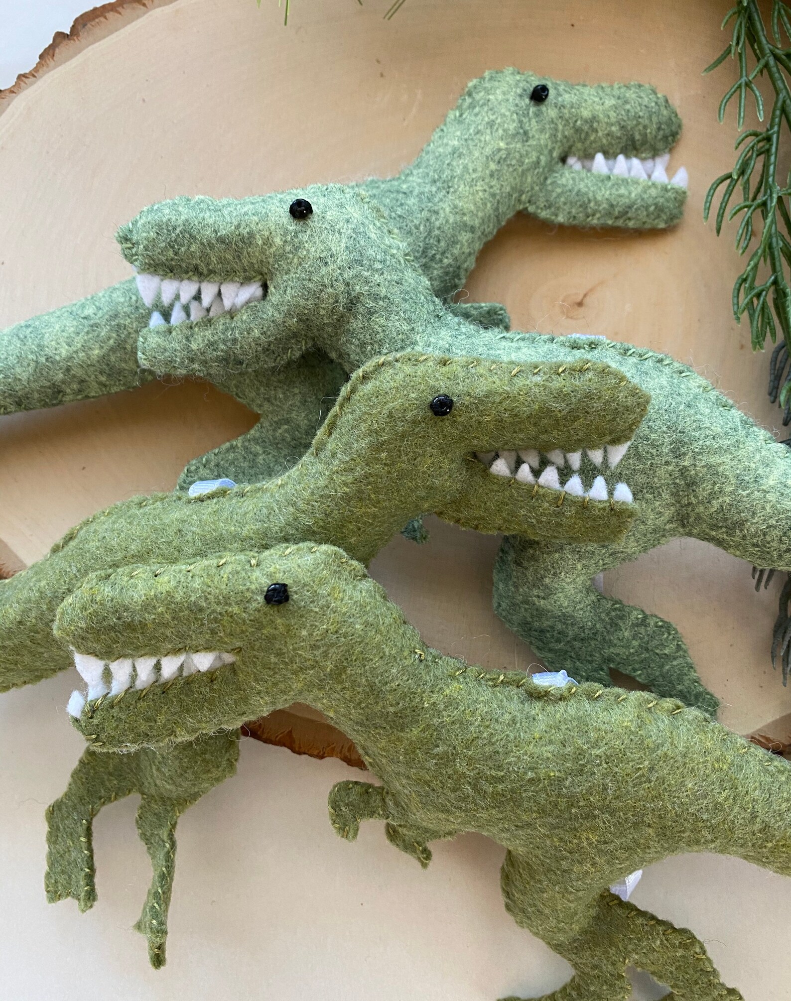Felt T-rex Dinosaur Ornament Hand Made Hand Sewn | Etsy
