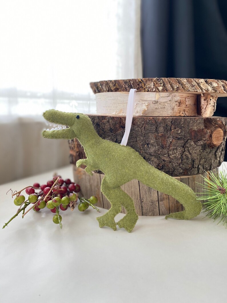 Felt T-rex Dinosaur Ornament Hand Made Hand Sewn | Etsy