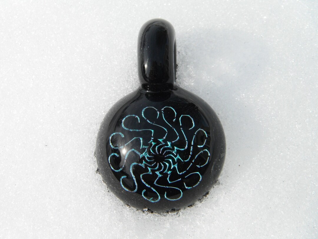 Dichroic Glass Squiggles Glass Pendant - Etsy