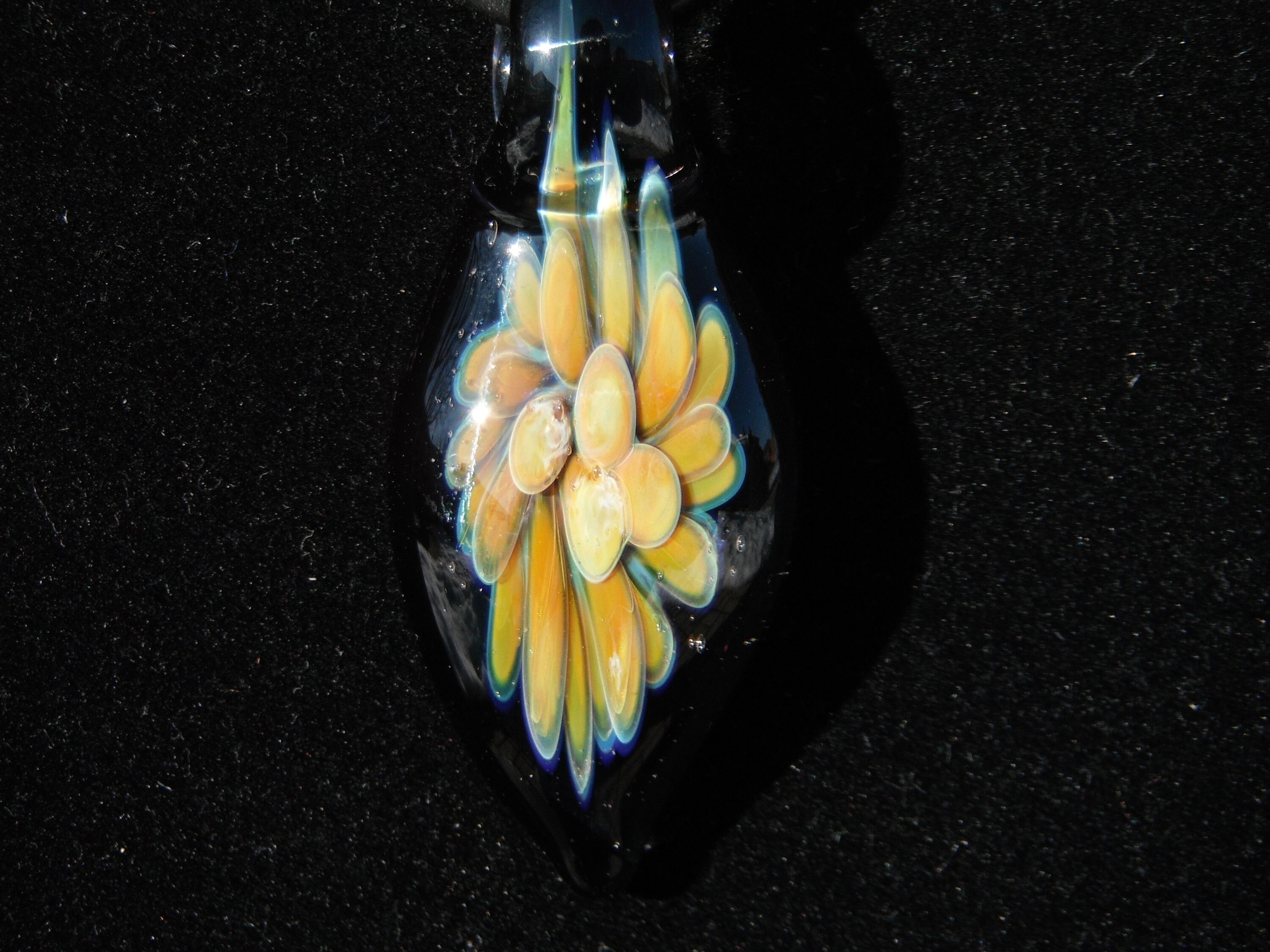 Honey Amber Glass Implosion Pendant - Etsy