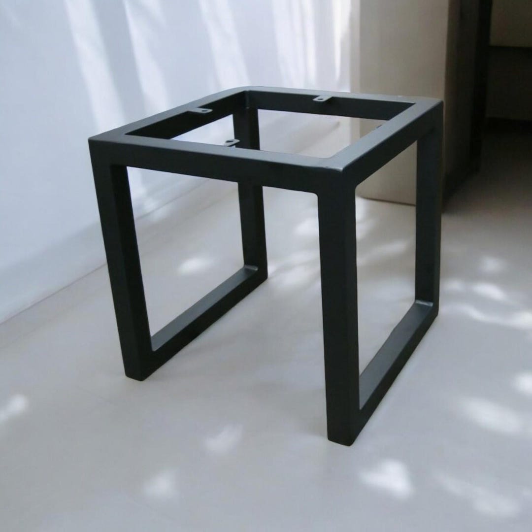 Unique Cube Shaped Iron Table Base, Creative Black Dining Table Base ...