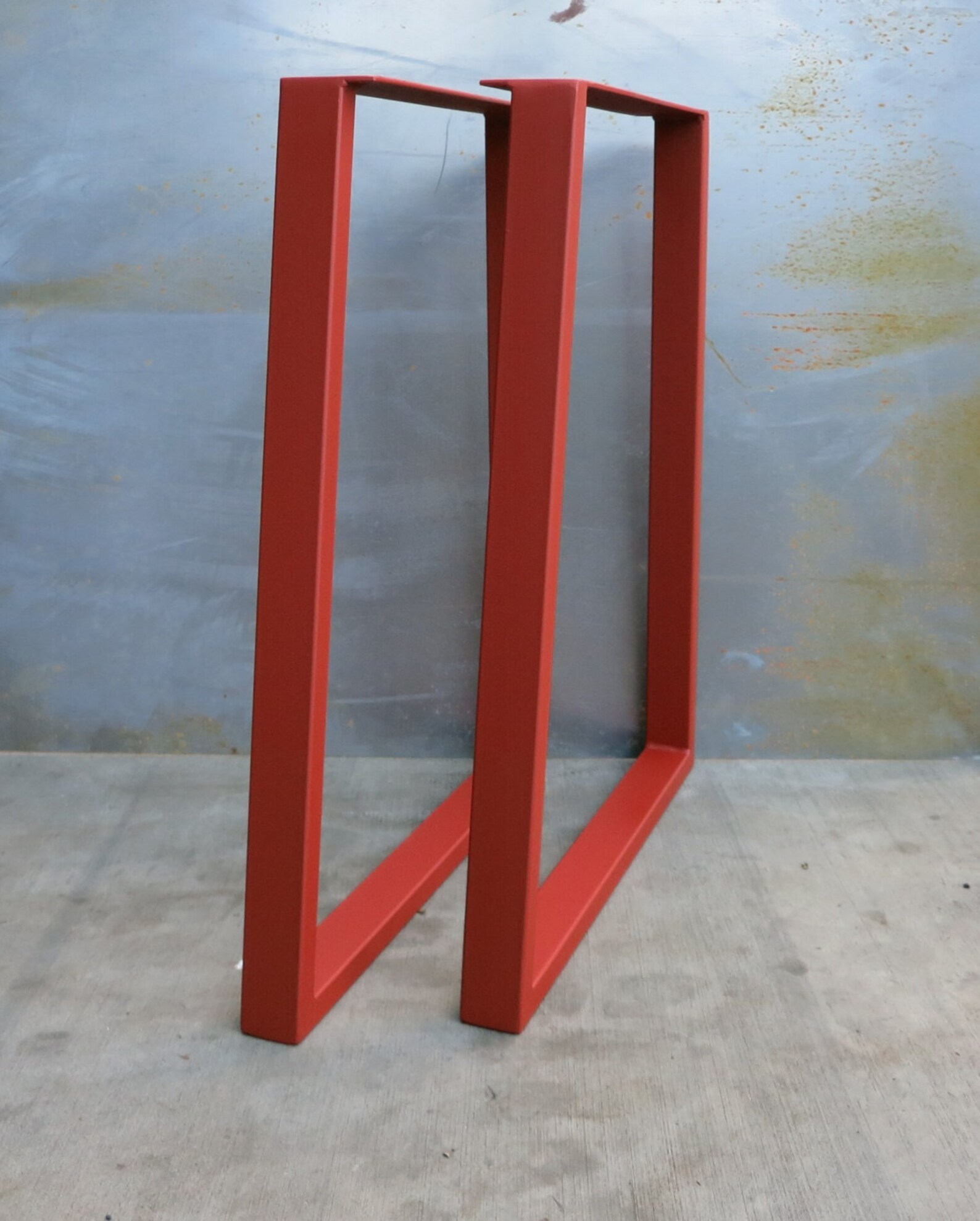 Trapezoid Steel Table Legs 2x1 Any Size - Etsy