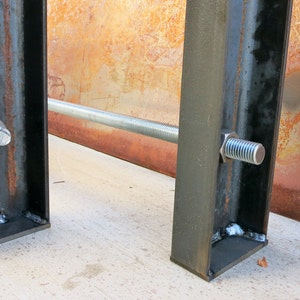 Industrial Metal Table Legs (set of 2) Channel + Threaded Rod - Etsy