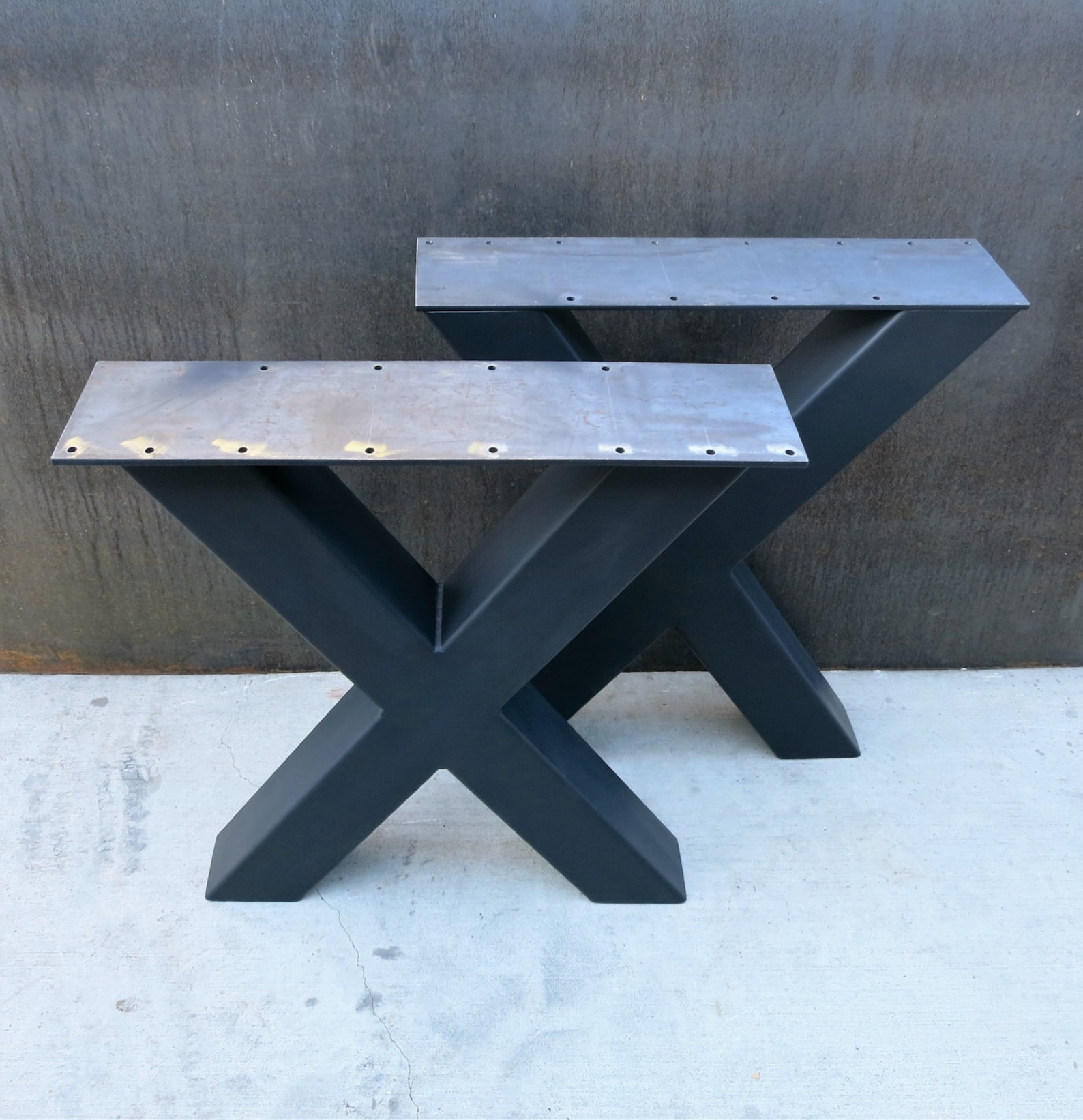 Industrial X Shape Metal Table legs 4x4 | Etsy