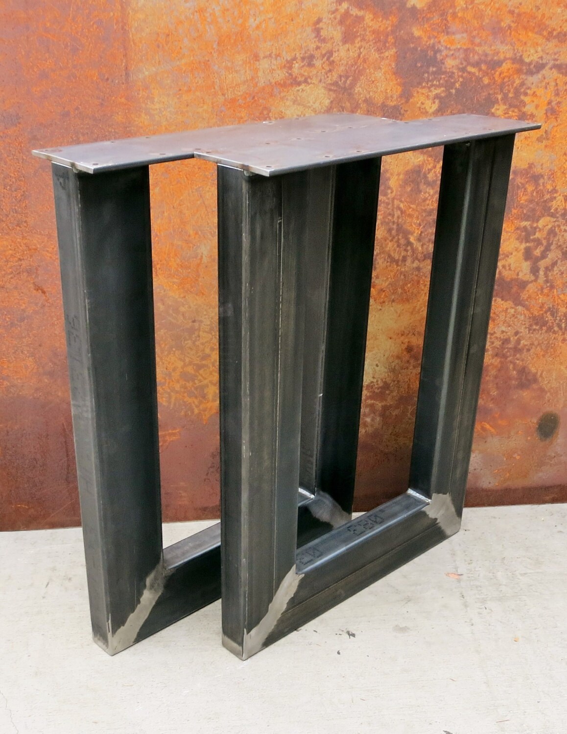 Industrial U Shape Metal Table legs 4x2 Inverted | Etsy